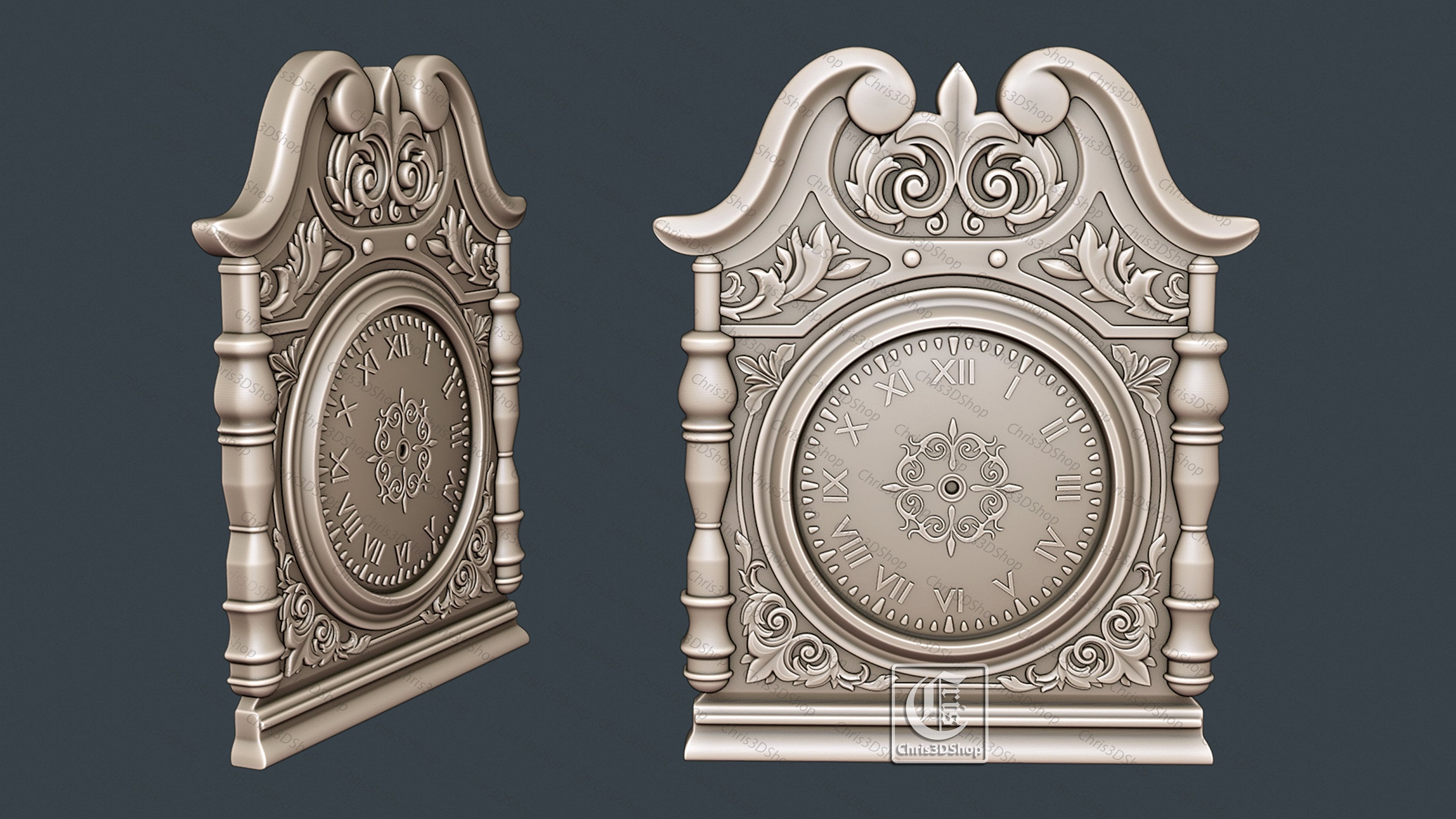 Wall Clock 14 - 3D STL File for CNC - Etsy