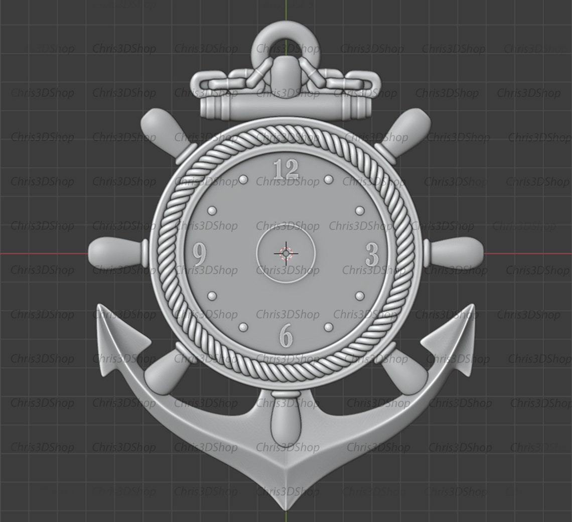 Anchor Wall Clock 3D STL File for CNC - Etsy