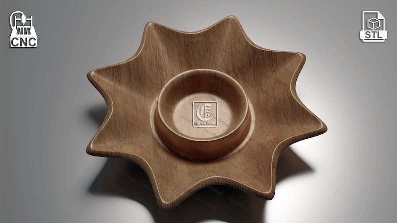 Flower Shaped Bowl 3D STL Files for CNC - Etsy