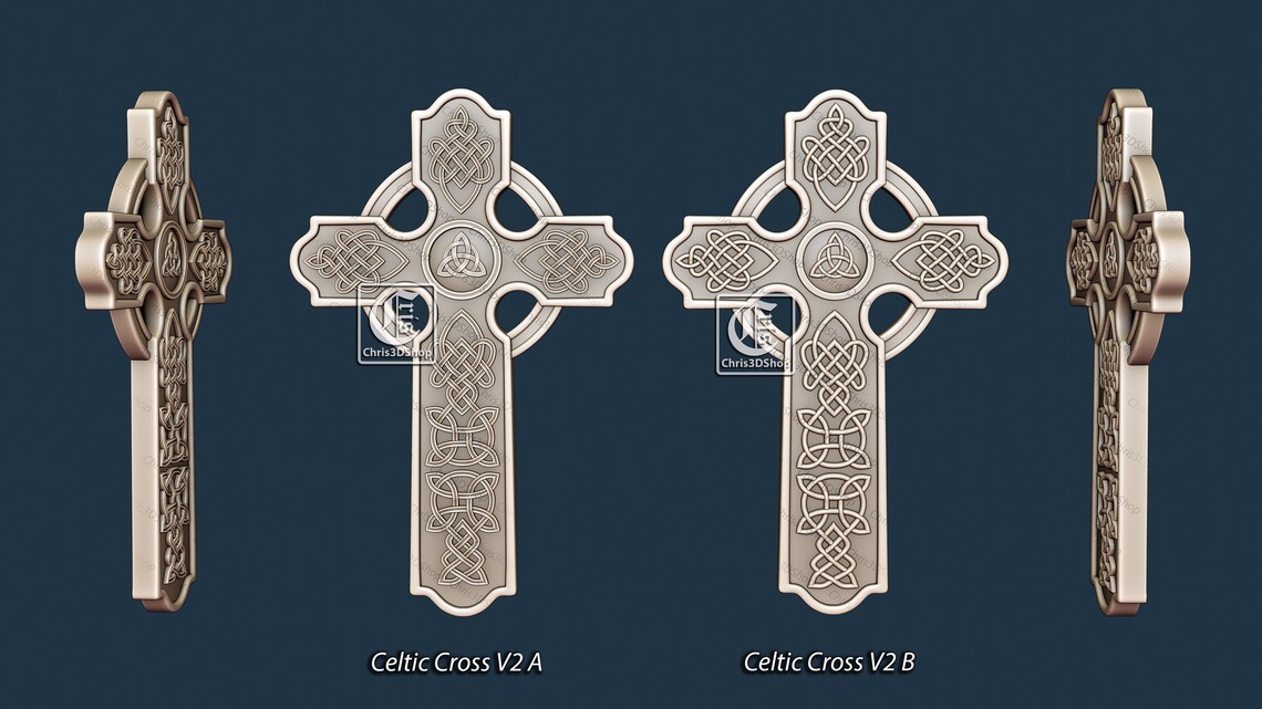 Celtic Cross V2 3D STL Files for CNC - Etsy
