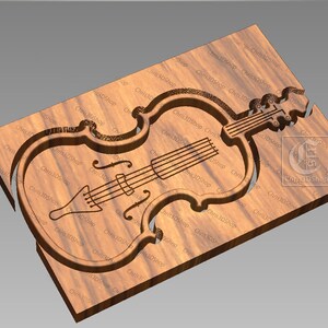 Violin Shaped Tray - 3D STL File and Vector Files (svg, Dxf,eps, Pdf ...
