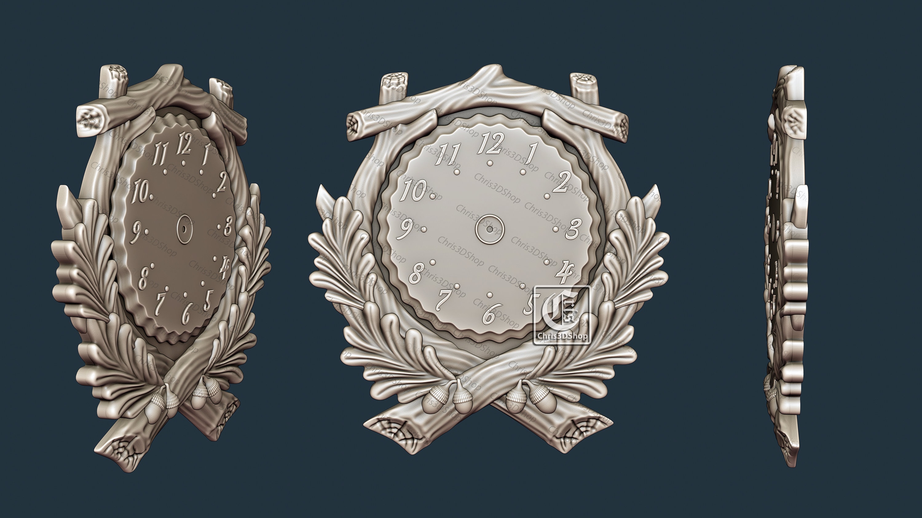 Wall Clock 15 3d Stl File For Cnc Etsy