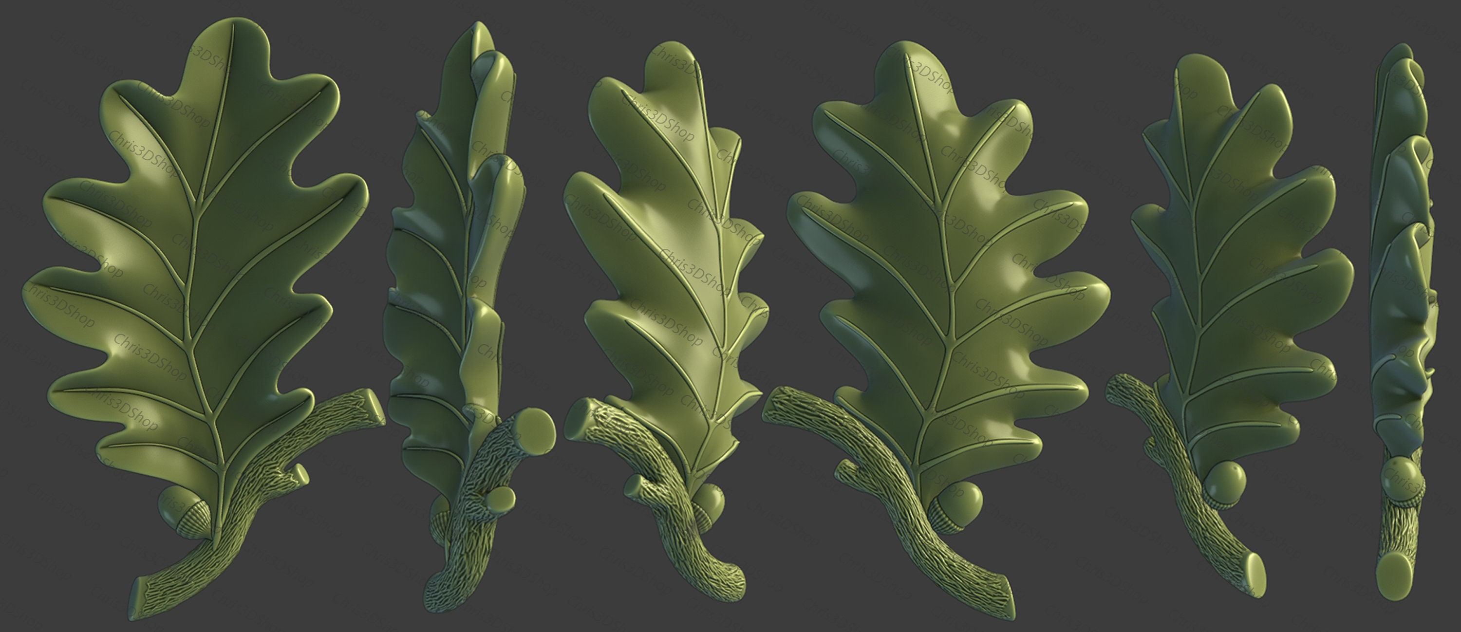 Oak Leaf Tray 3D STL Model for CNC Routers and 3D Printers - Etsy Finland