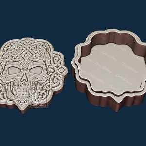 V-carved Skull Jewelry Box - Digital Files for CNC Router (svg, Dxf ...