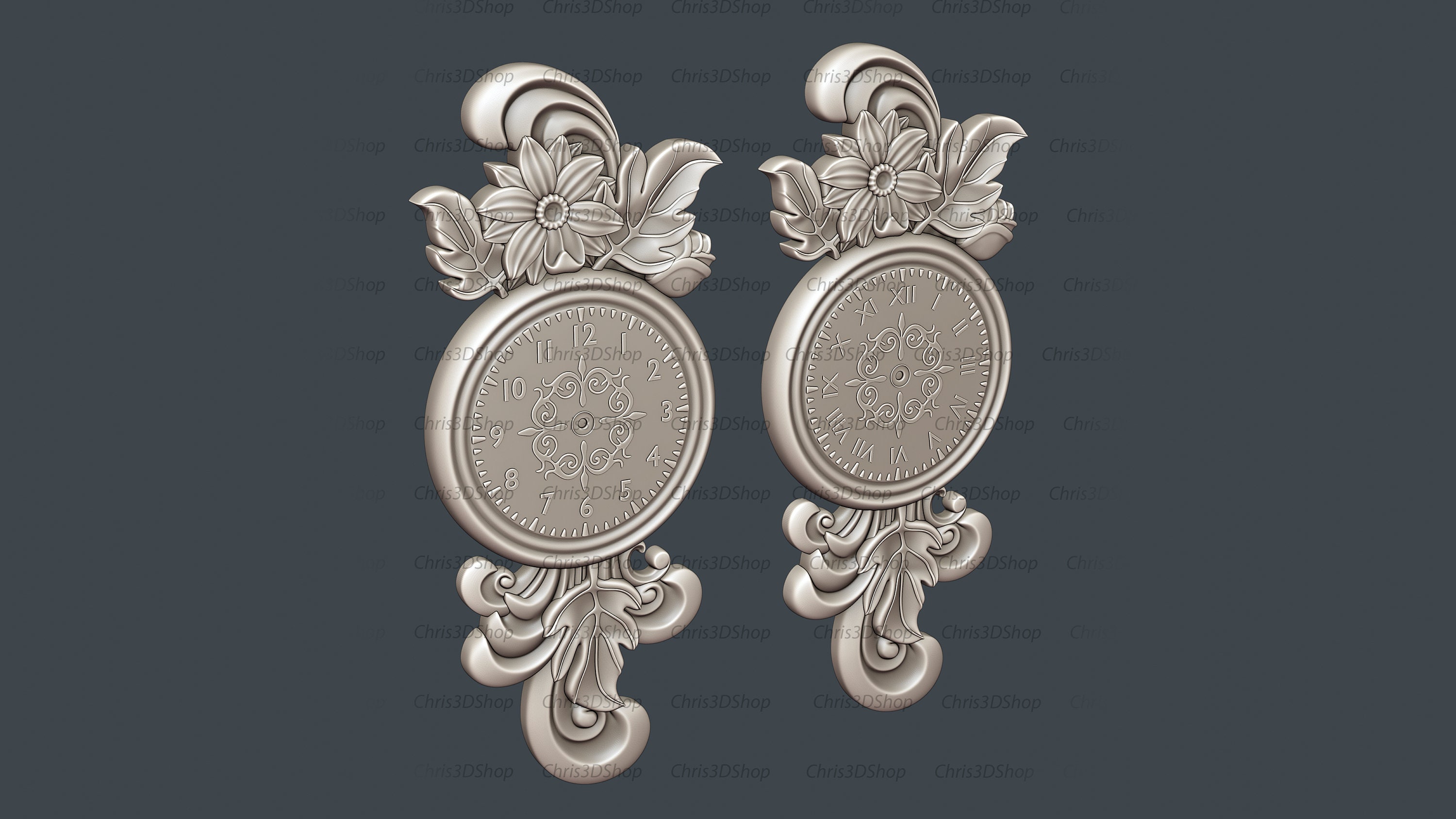 Wall Clock 2 3D STL File for CNC | Etsy