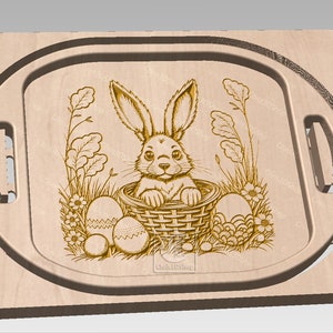 Easter Bunny Tray 2 - Digital Files for CNC Router (svg, Dxf, Eps, Ai ...
