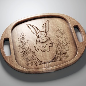 Easter Bunny Tray - Digital Files for CNC Router (svg, Dxf, Eps, Ai ...