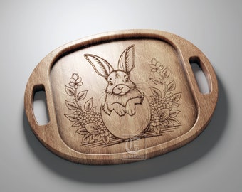 Easter Bunny Tray CNC Files for Wood svg, Dxf, Eps, Ai, Pdf - Etsy