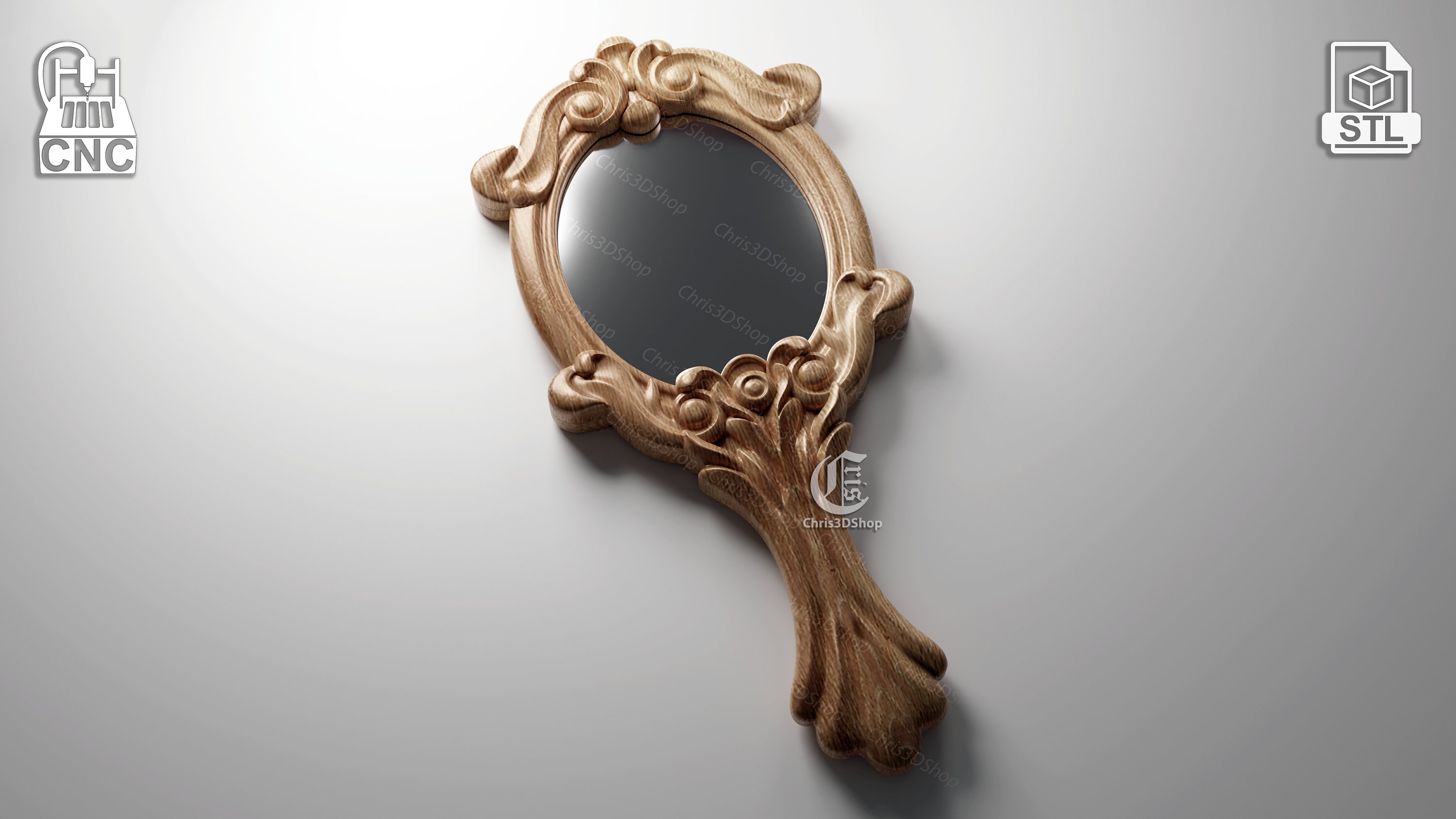 Hand Held Mirror STL File for CNC - Etsy