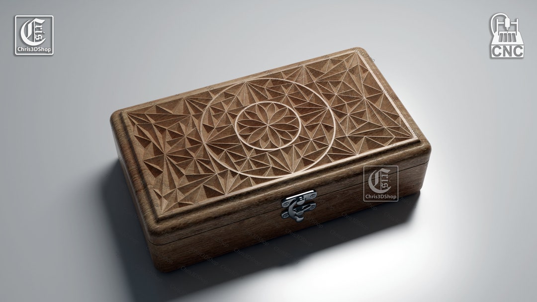 V-carved Rectangular Jewelry Box - Files for CNC and 3D Printer - Etsy