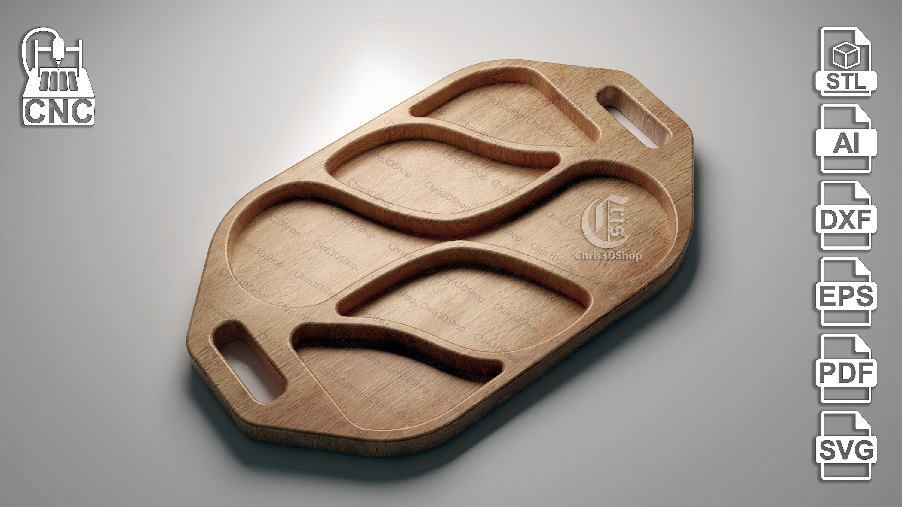 Serving Tray V3 3D STL File and Vector Files dxf Svg Eps - Etsy Canada