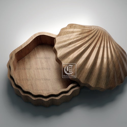 Sea Shell Jewelry Box Files for CNC and 3D Printer - Etsy
