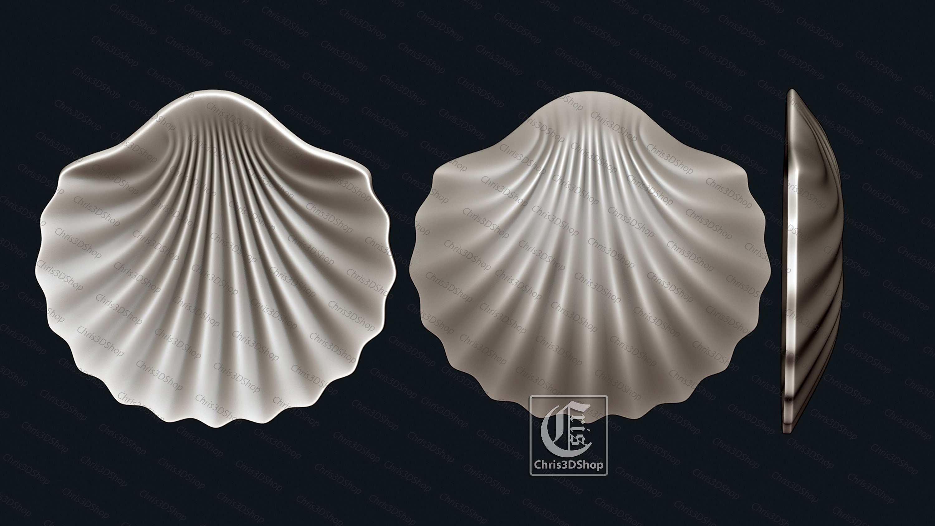Seashell Tray - 3D STL Model for CNC Routers - Etsy Canada