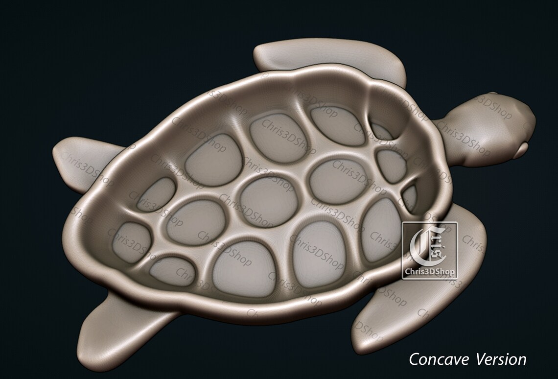 Turtle Shaped Tray 3D STL Model for CNC - Etsy