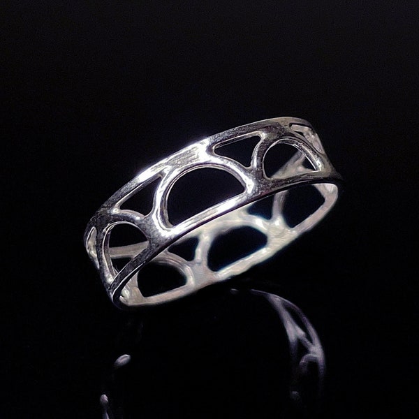 Modern Silver Ring - Etsy