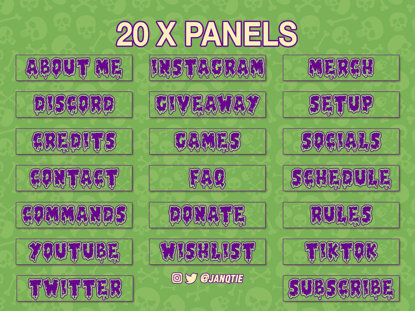 Spooky Stream Package | Green Zombie Twitch Package | Scary Slime ...