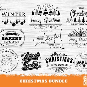 Christmas SVG Bundle for Farmhouse Christmas Decor or Rustic - Etsy