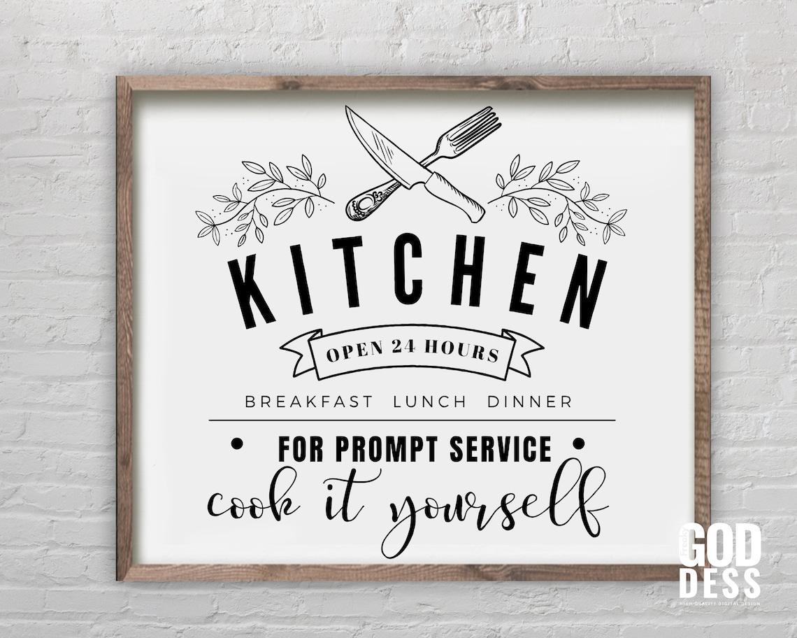 Kitchen Sign SVG for Mom's Kitchen Decor or Farmhouse Sign | Etsy