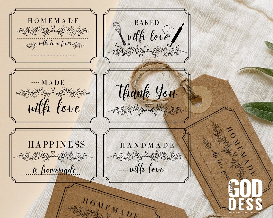 Handmade SVG for Gift Tag, Homemade Sticker or Handmade Label, Cut File ...