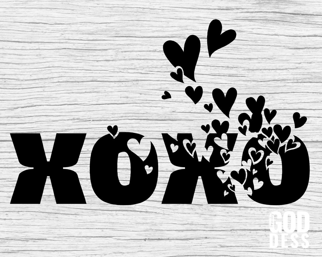 XOXO SVG for Valentine Shirt or Gift, Love Day SVG With Hearts, Hugs ...