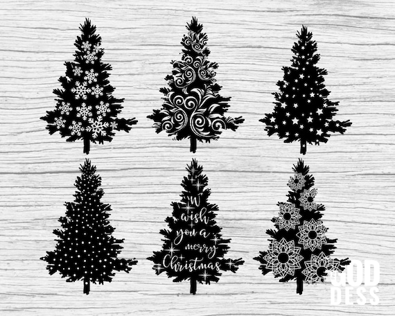 Merry Christmas Tree SVG With Ornament for Christmas Decor or | Etsy