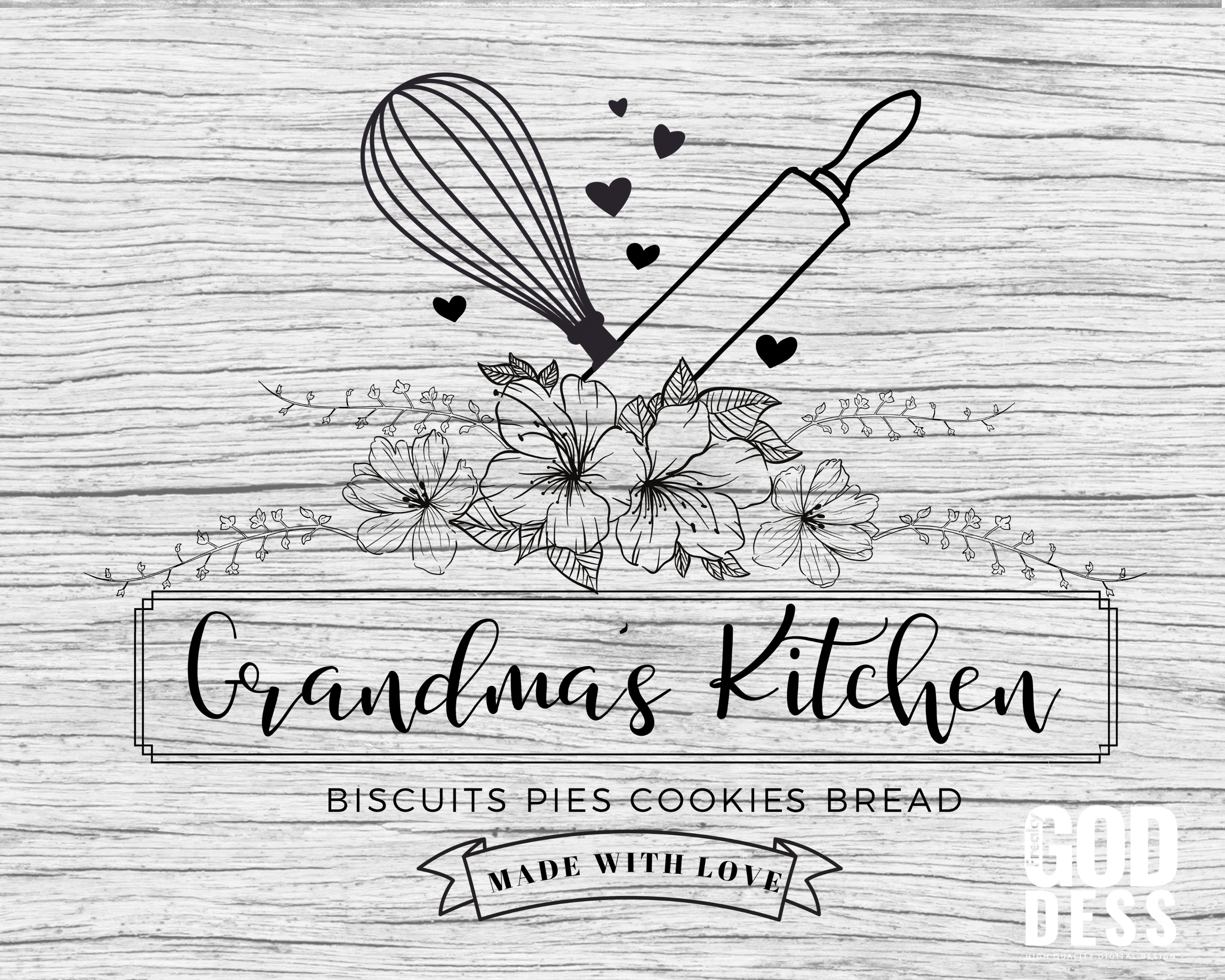 Grandma's Kitchen Sign SVG for Cooking Mom Apron or - Etsy