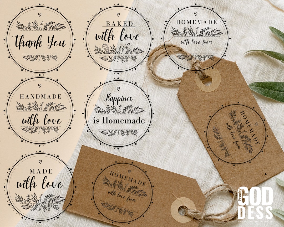 Handmade SVG for Gift Tag, Homemade Sticker or Label, Handmade With ...