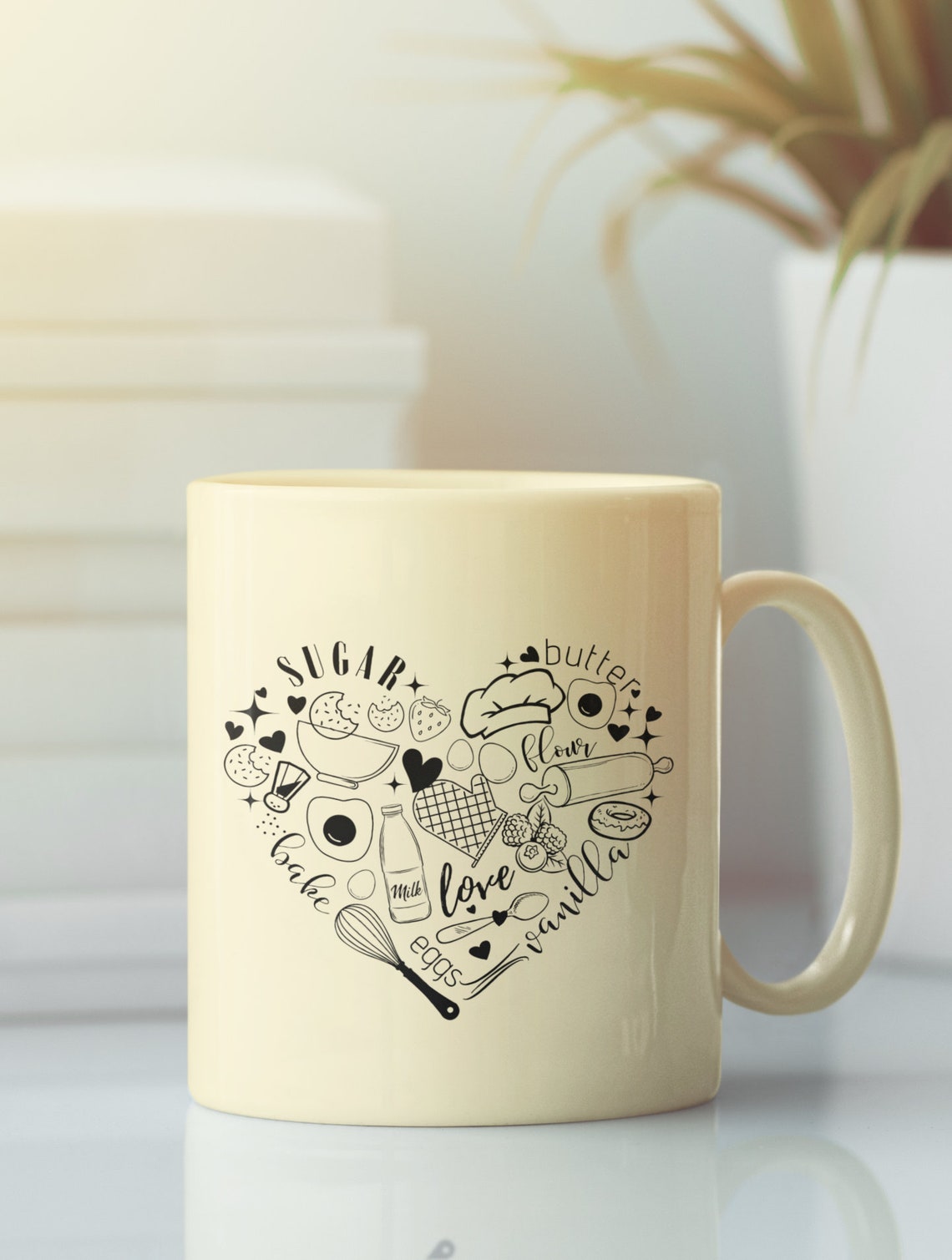 Love Baking SVG With Cooking Heart for Mom's Kitchen Decor, Apron or ...