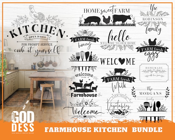 Farmhouse Kitchen SVG Bundle for Farm and Mom's Kitchen - Etsy