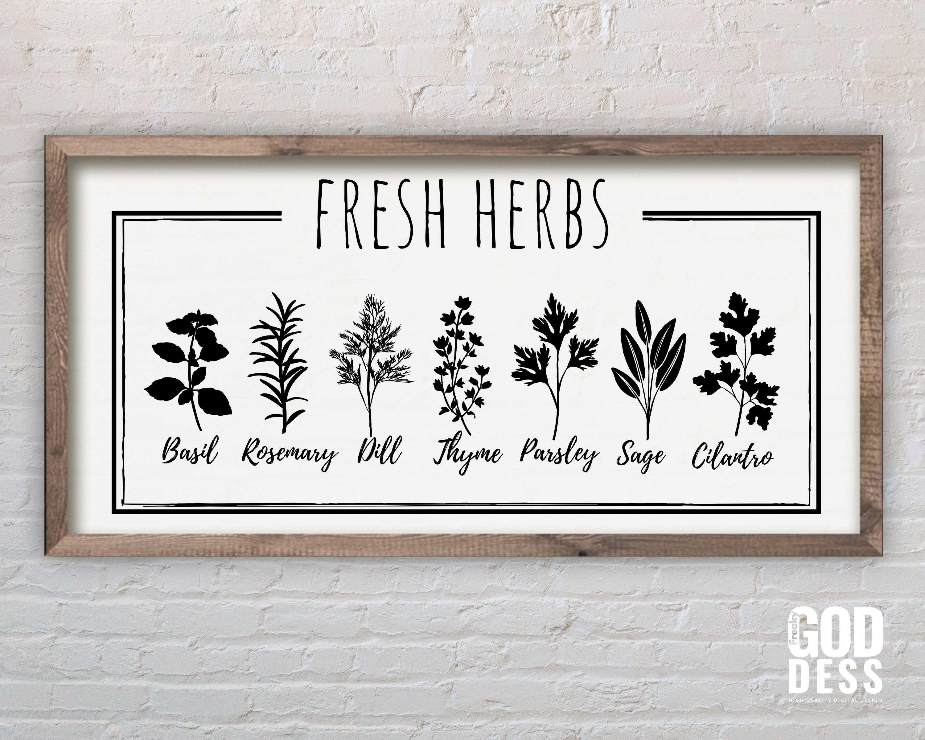 Herbs SVG for Mom's Kitchen Decor or Wood Sign With Rosemary, Thyme ...