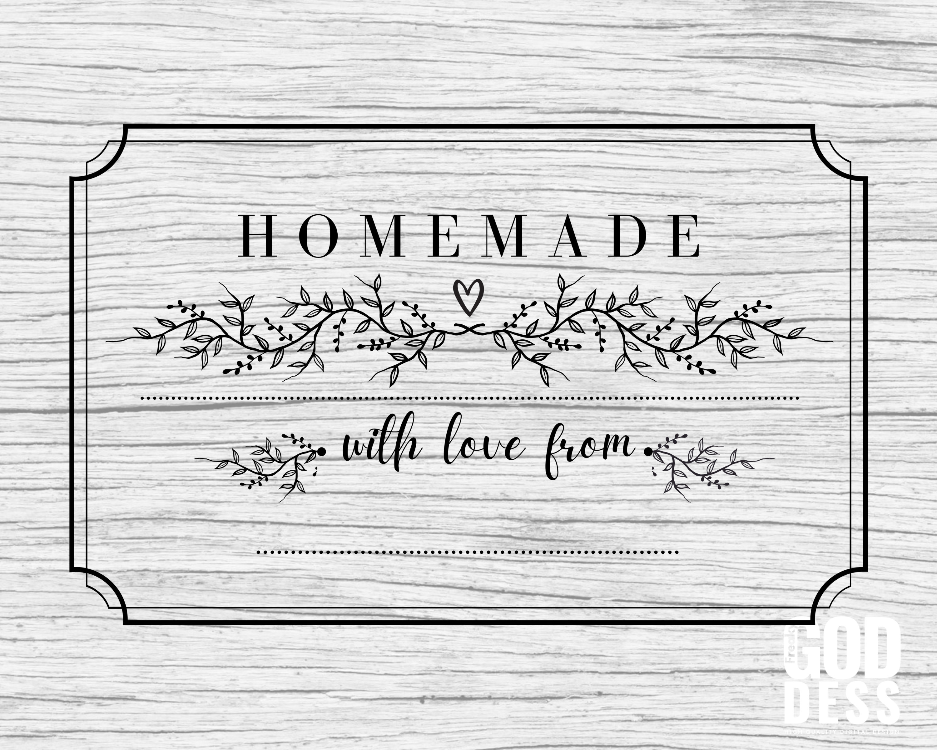 Homemade Tag SVG for Gift Tag or Sticker Handmade With Love - Etsy