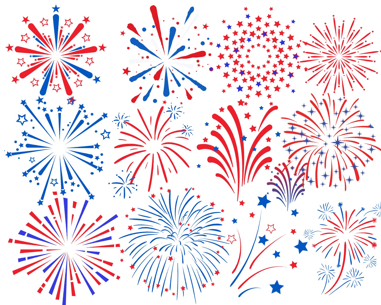 4th of July Fireworks SVG Bundle for Independence Day, Patriotic SVG ...