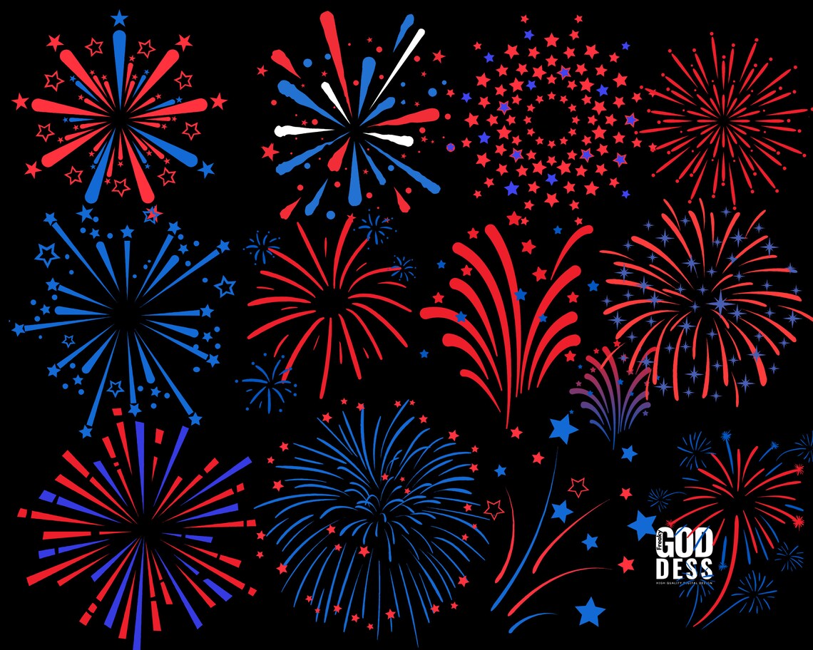 4th of July Fireworks SVG Bundle for Independence Day - Etsy