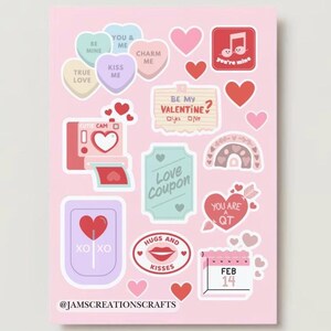 Sticker - Valentines Day Sticker Bundle | Sticker Sheet Sweet Hearts ...