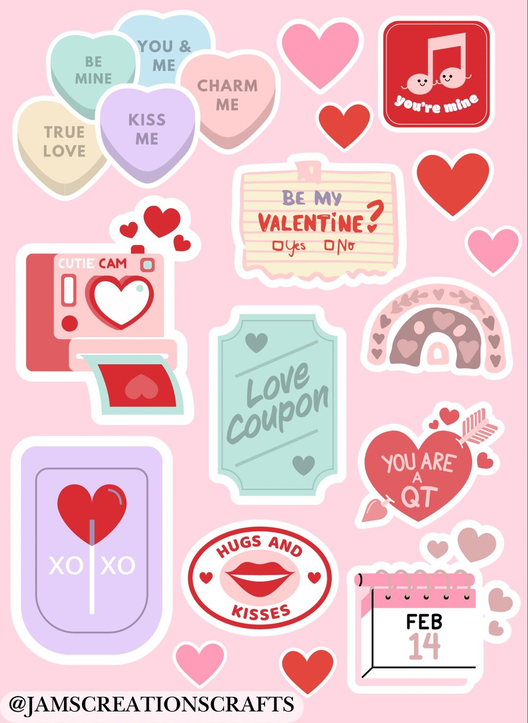 Sticker - Valentines Day Sticker Bundle | Sticker Sheet Sweet Hearts ...
