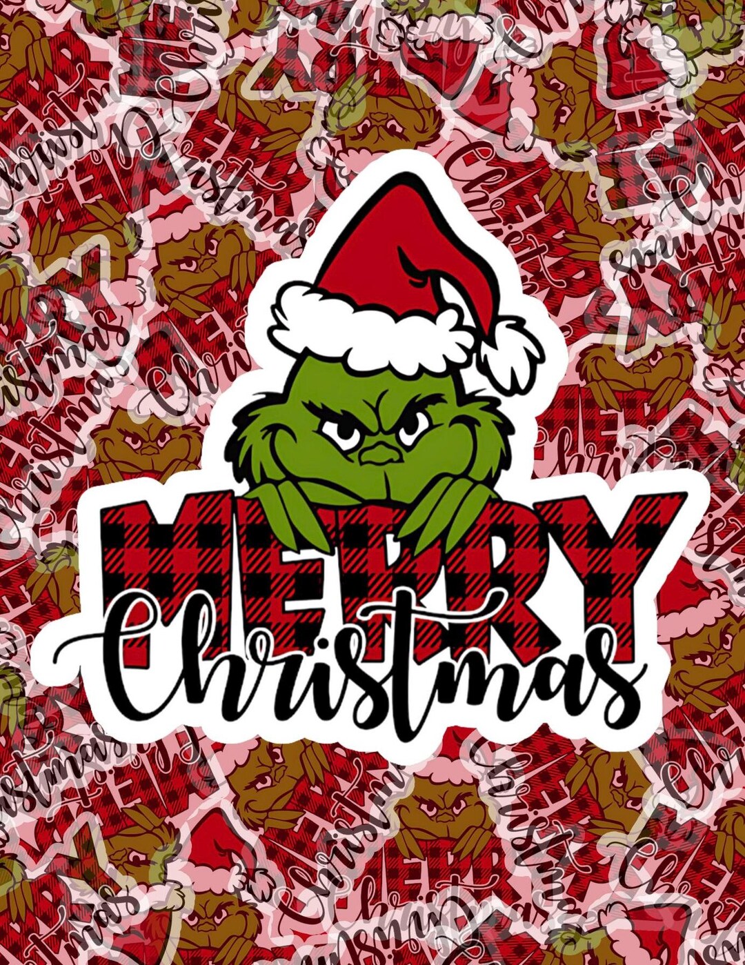 Sticker Grinch Merry Christmas Sticker Festive Dr. Seuss Holiday Decal ...