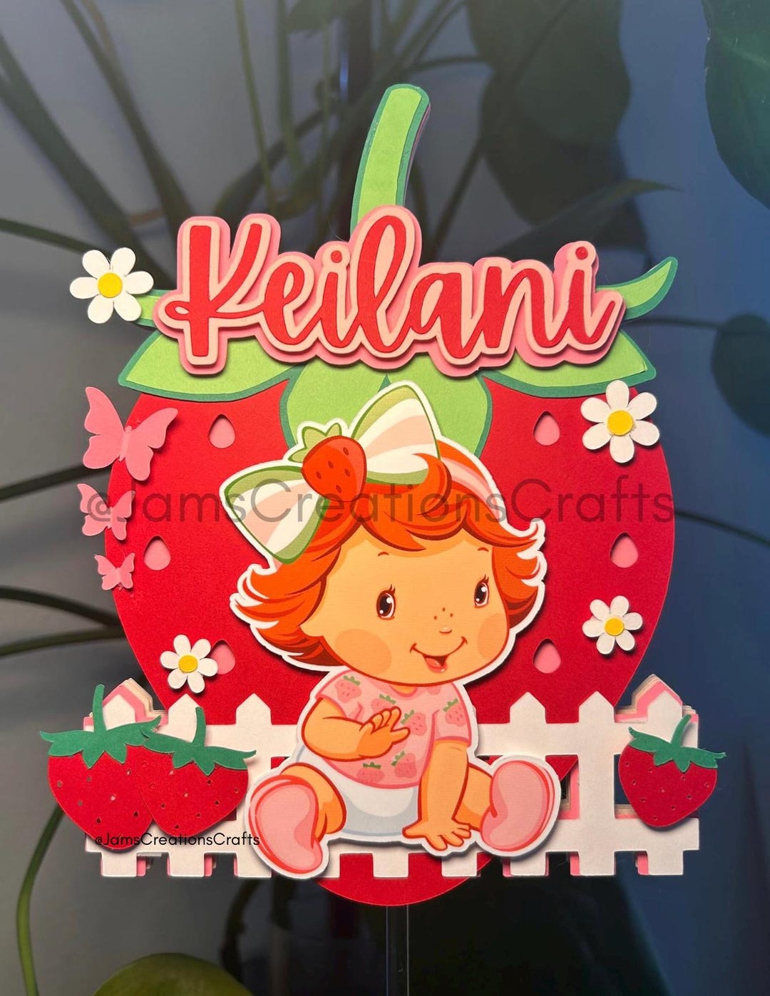 Custom Strawberry Cake Topper: Personalized Birthday Party Decor ...