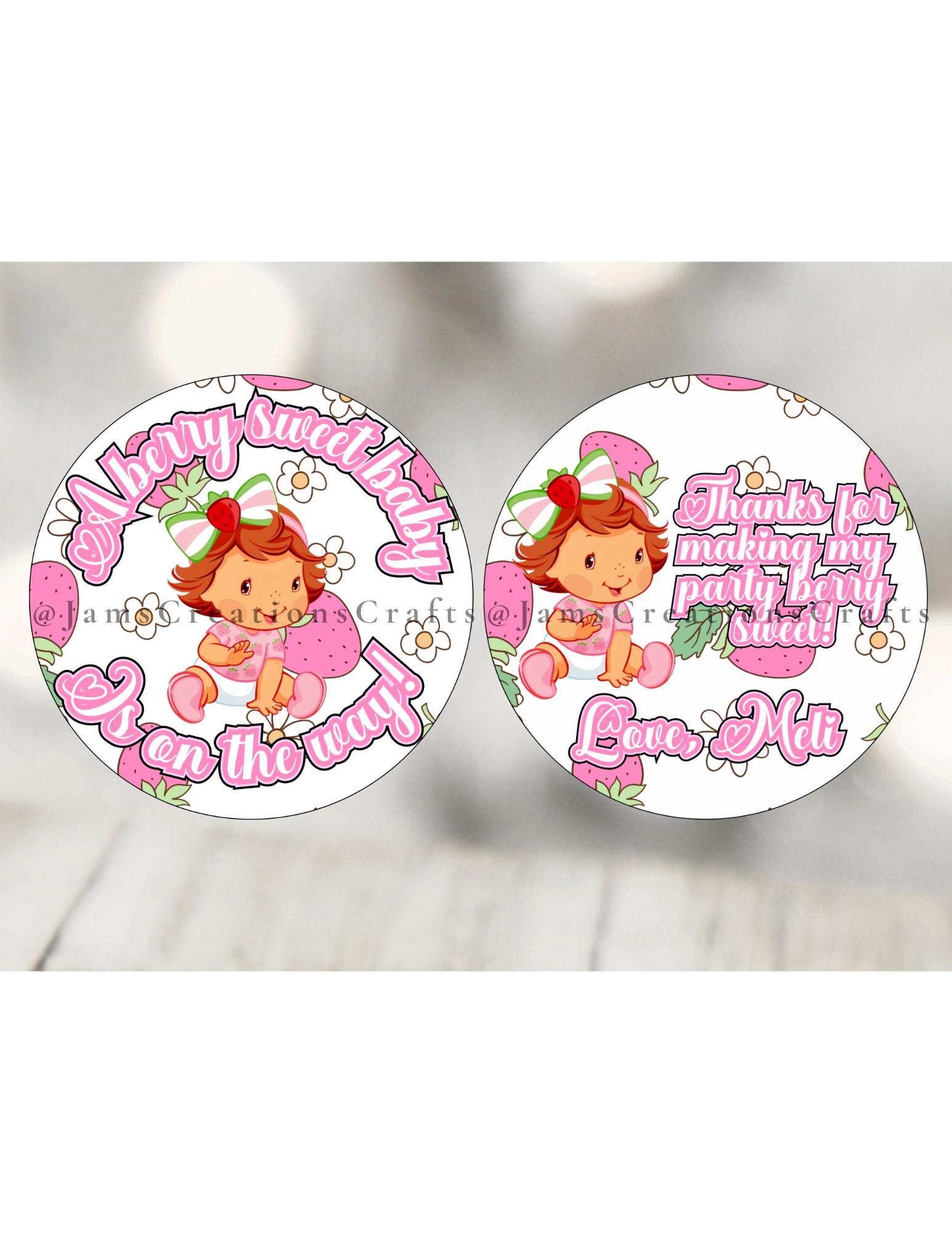 Personalized Strawberry Shortcake Stickers | Baby Shower Labels ...