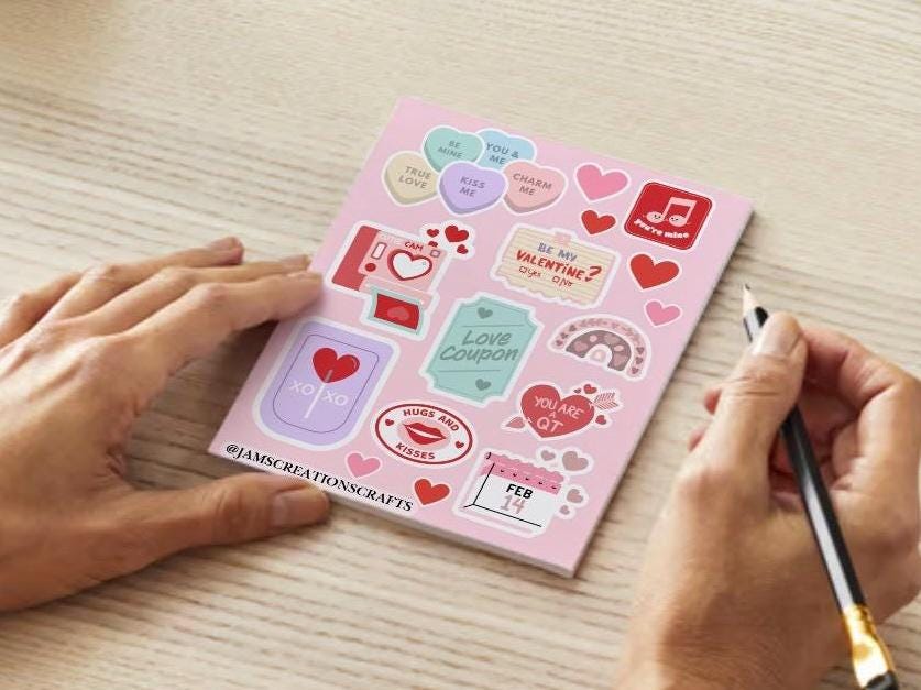 Sticker - Valentines Day Sticker Bundle | Sticker Sheet Sweet Hearts ...