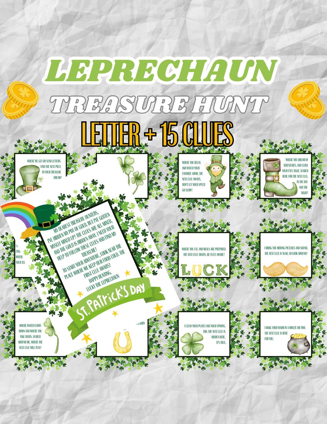 Leprechaun Treasure Hunt | Leprechaun Letter | St Patricks Day Treasure ...