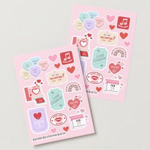 Sticker - Valentines Day Sticker Bundle | Sticker Sheet Sweet Hearts ...