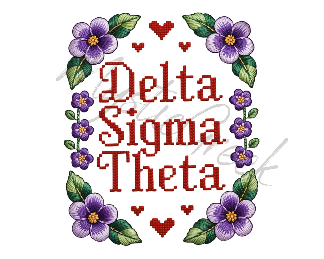Embroidered Delta Sigma Theta Sorority Inc Greek Letter African Violet ...