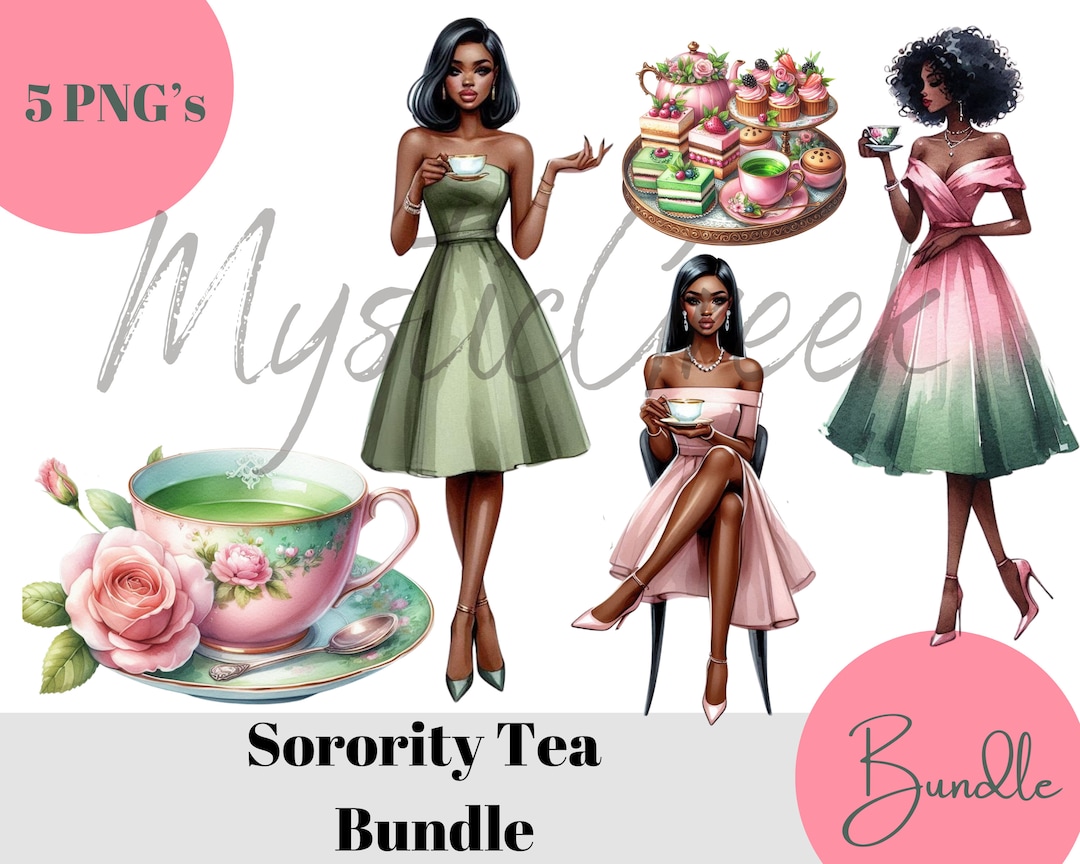 Tea Party Clipart Alpha Kappa Alpha Sorority Inc 1908 Watercolor ...