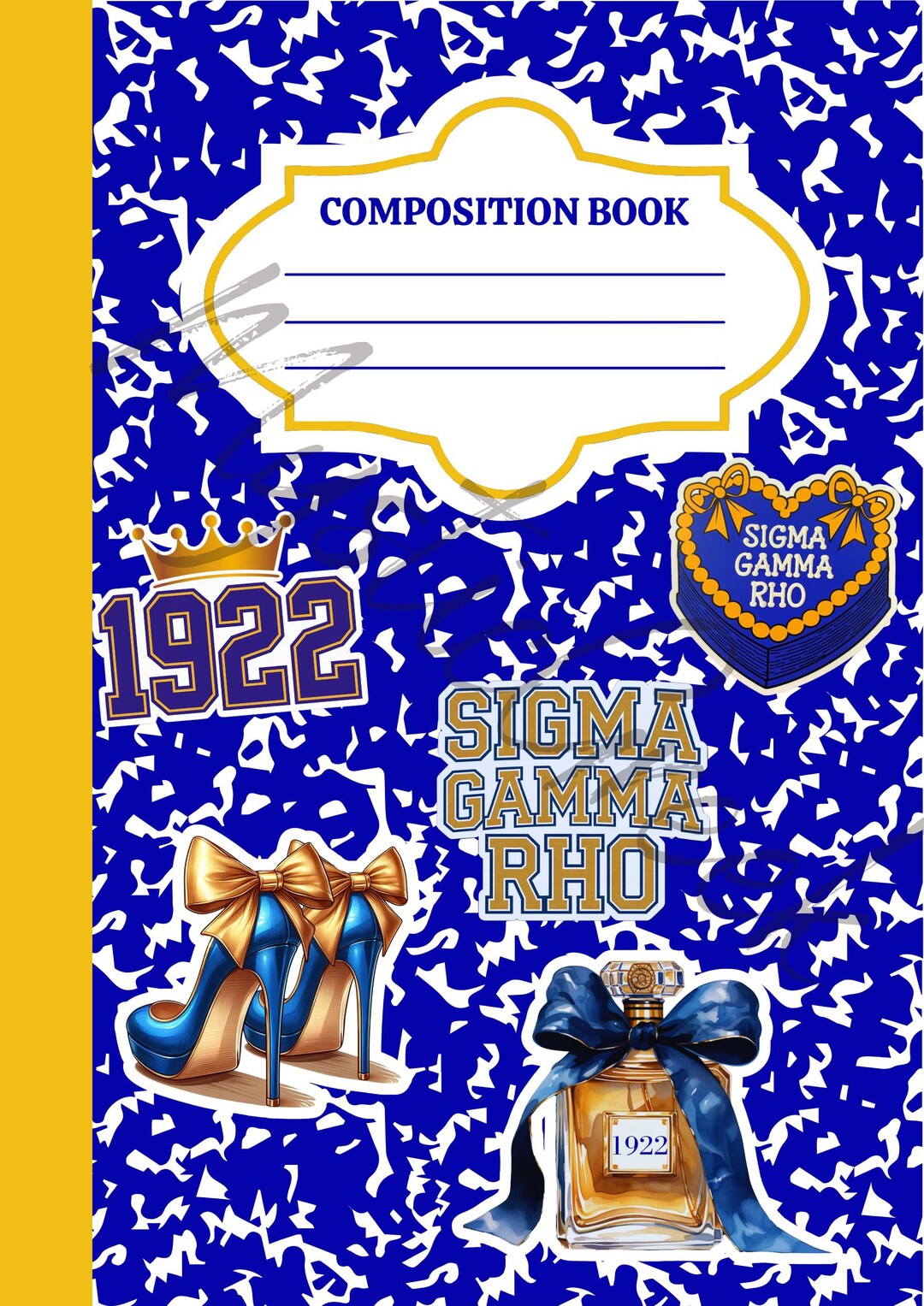 Sigma Gamma Rho 1922 Composition Book Stickers Greek Letter D9 Greek ...