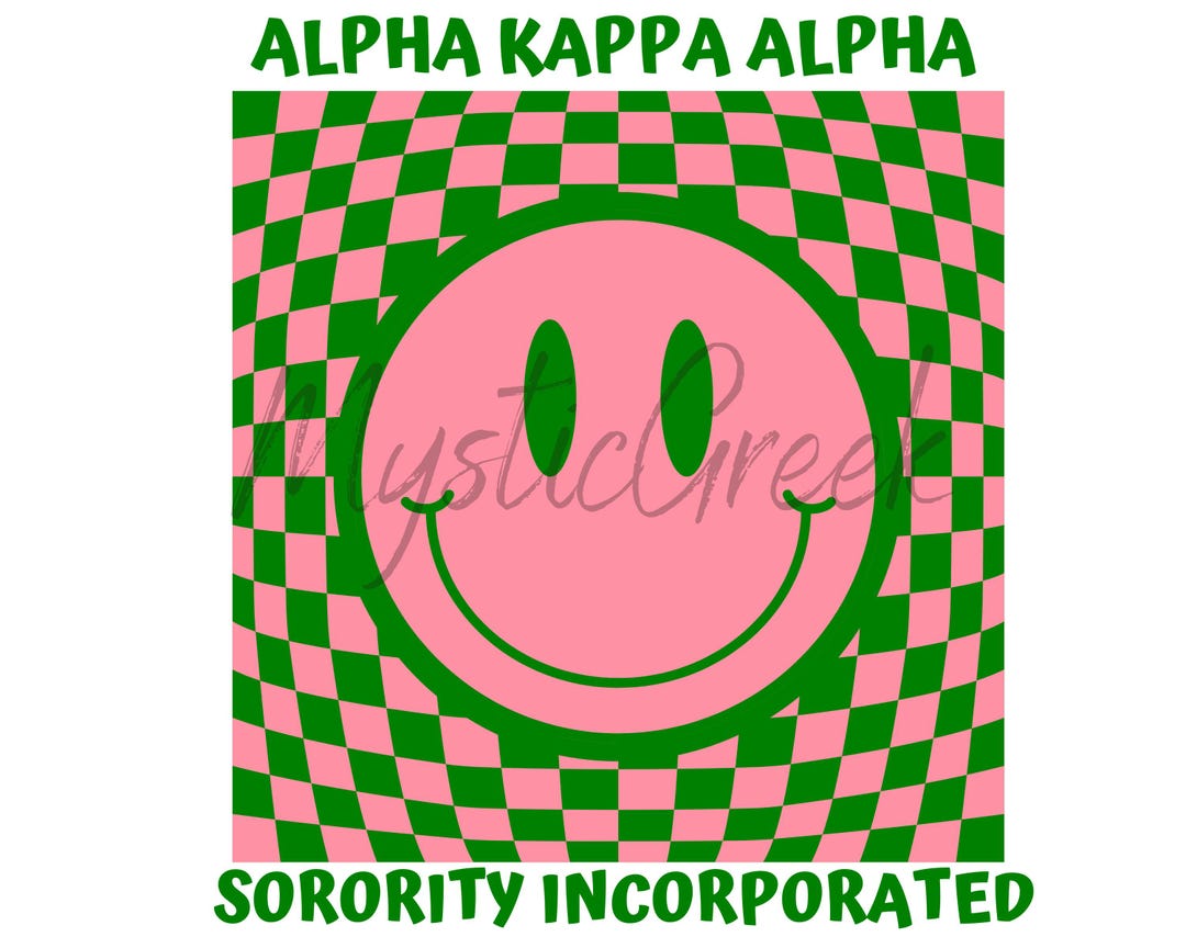 Alpha Kappa Alpha Retro Smiley Face Sorority Inc 1908 PNG Digital Image ...