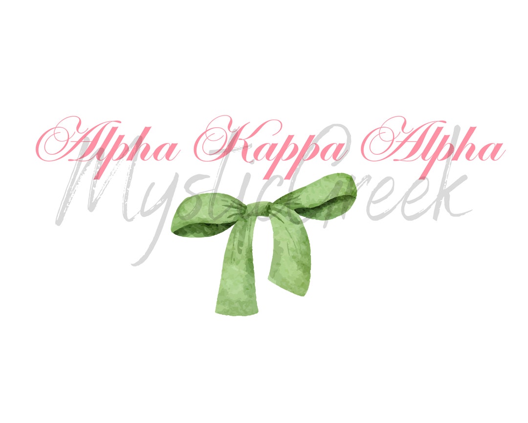Coquette Bow Alpha Kappa Alpha Sorority Inc 1908 Service D9 Greek Pink ...