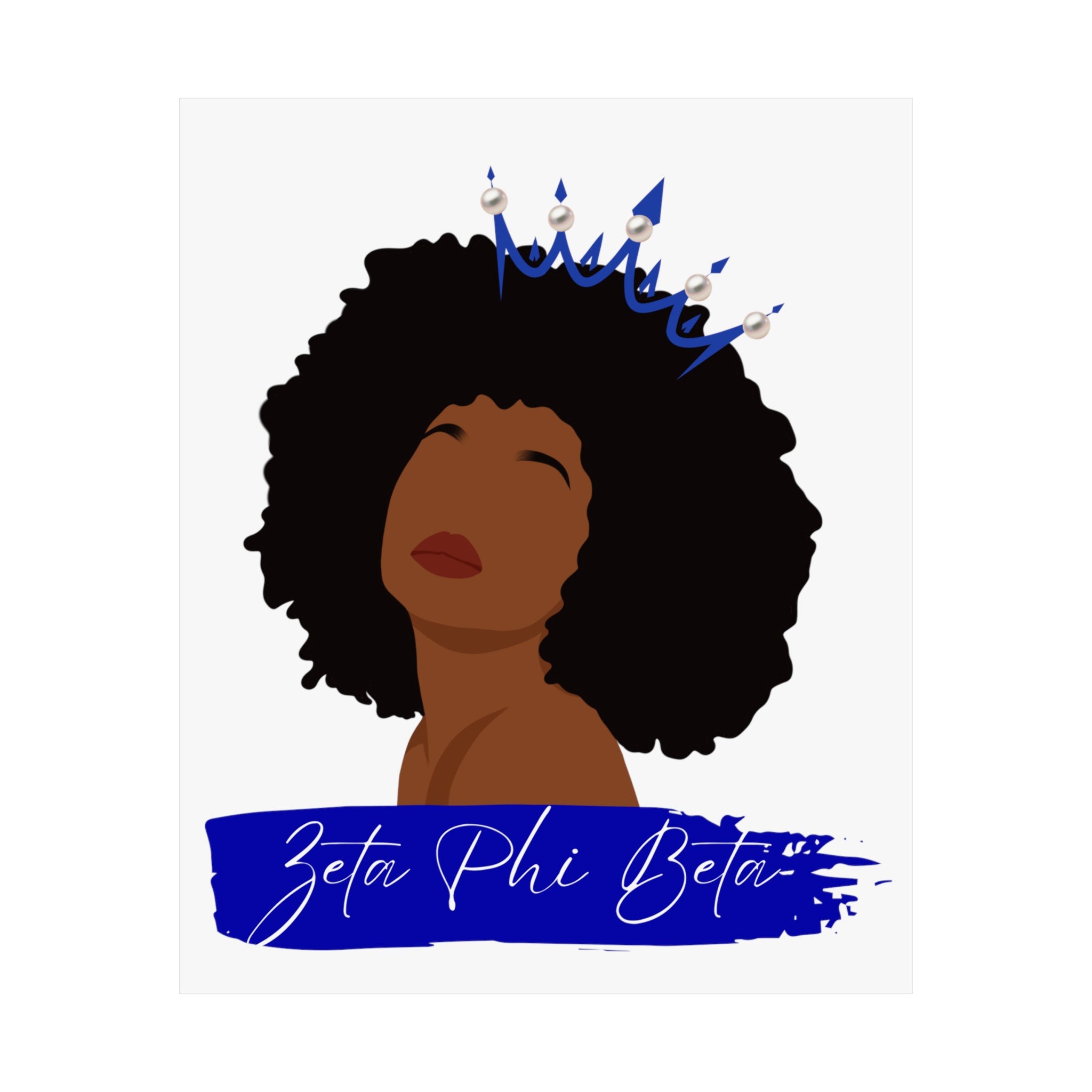 Zeta Phi Beta Sorority Afro Queen Wall Art Decor Matte Vertical Posters ...