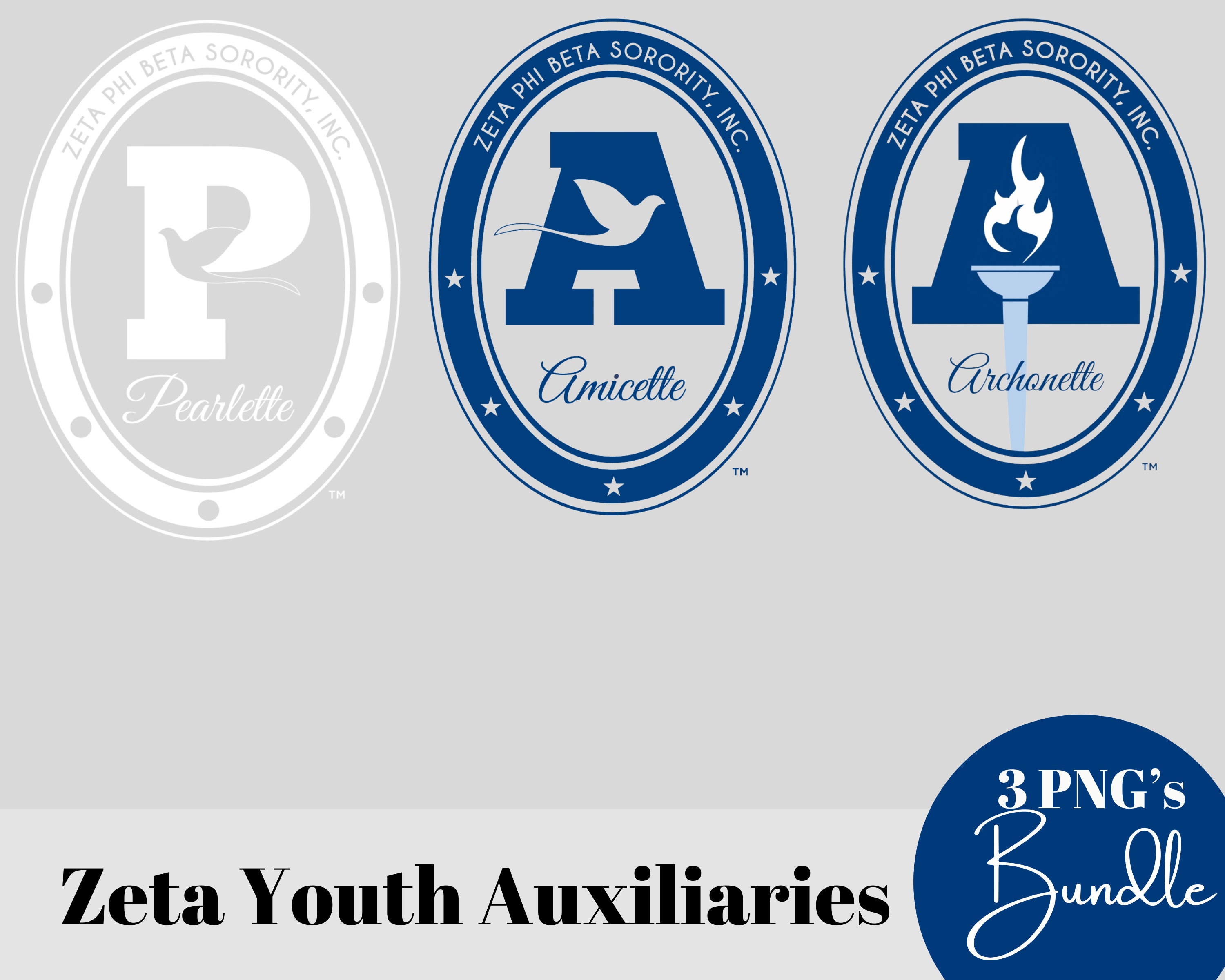 Zeta Phi Beta Sorority Pearlette Archonette Amicette Logo Inc 1920 ...