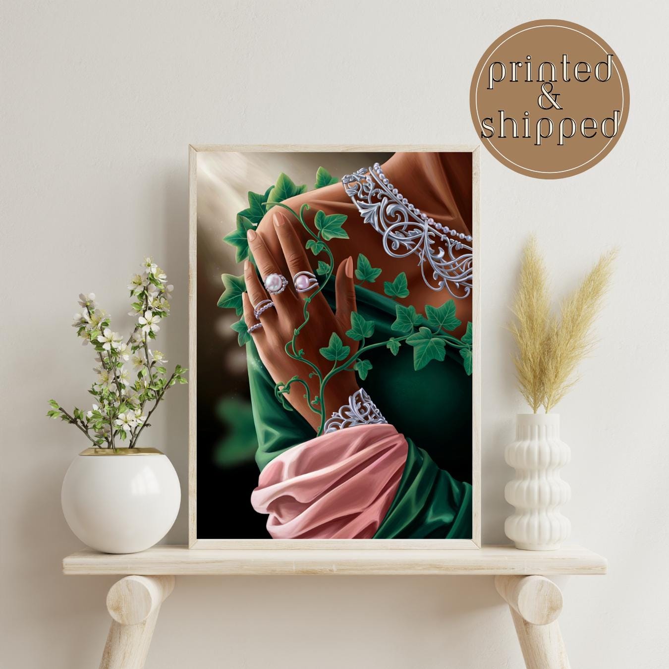 Elegant Botanical Alpha Kappa Alpha Ivy Pearl Wall Art Poster, Vintage ...