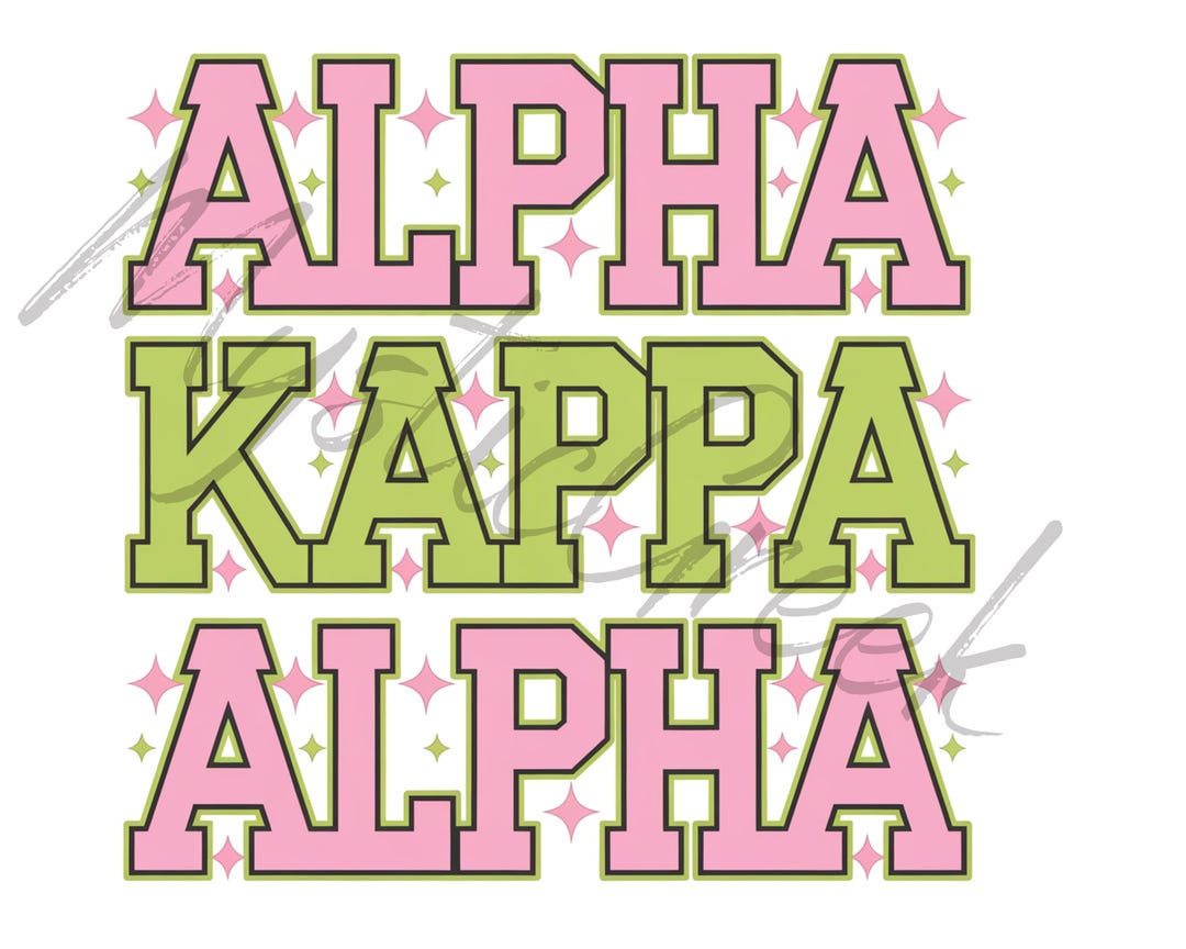 Alpha Kappa Alpha Sorority Inc 1908 D9 Greek University Font Pink Green ...